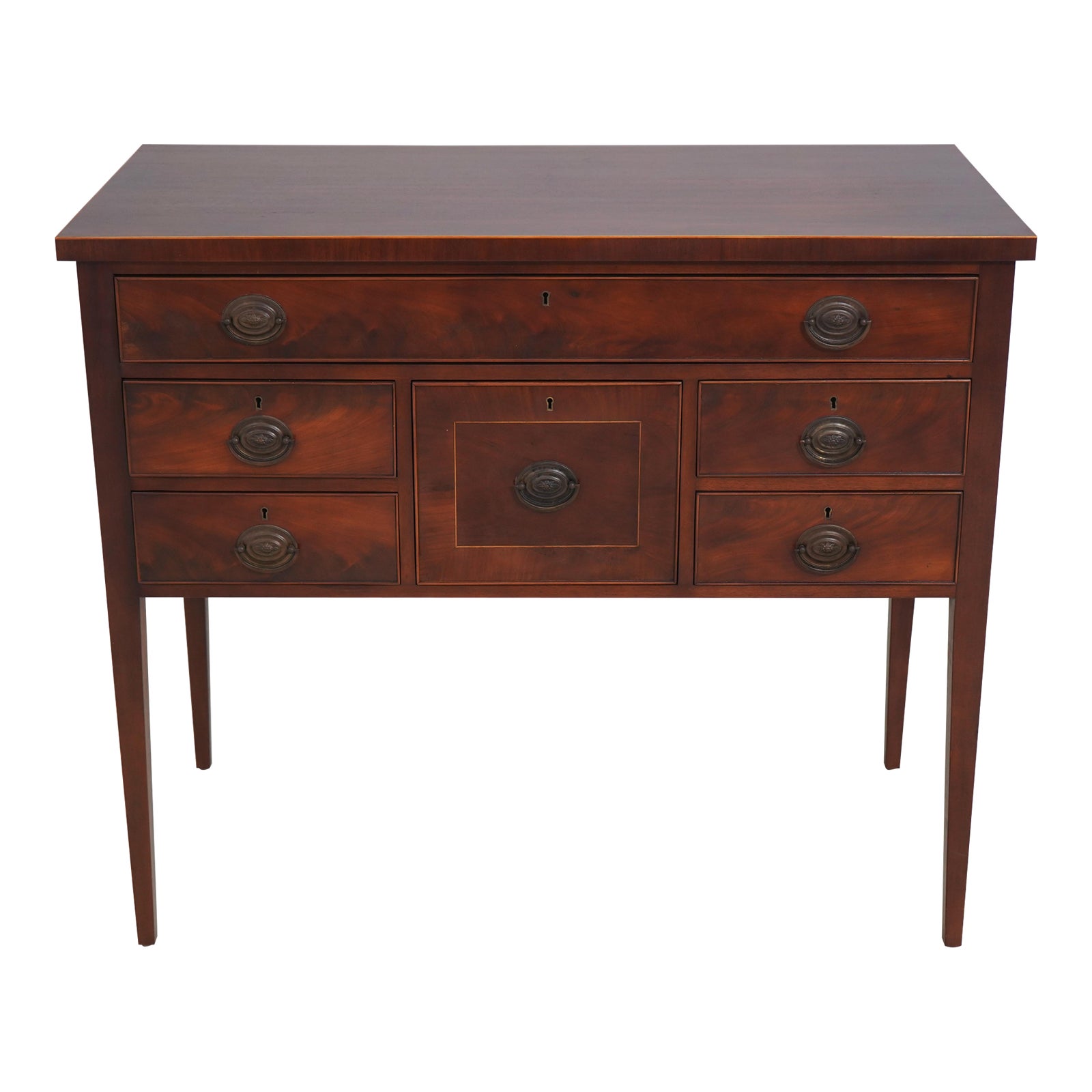 Antique Federal Style Bench Made Mahogany Sideboard | Chairish