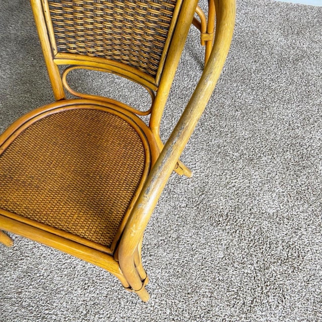 Boho Chic Bamboo Rattan Dining Chairs - Set of 4 | Chairish