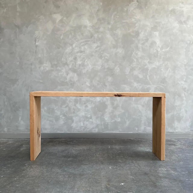 Cypress Wood Waterfall Style Console Table | Chairish