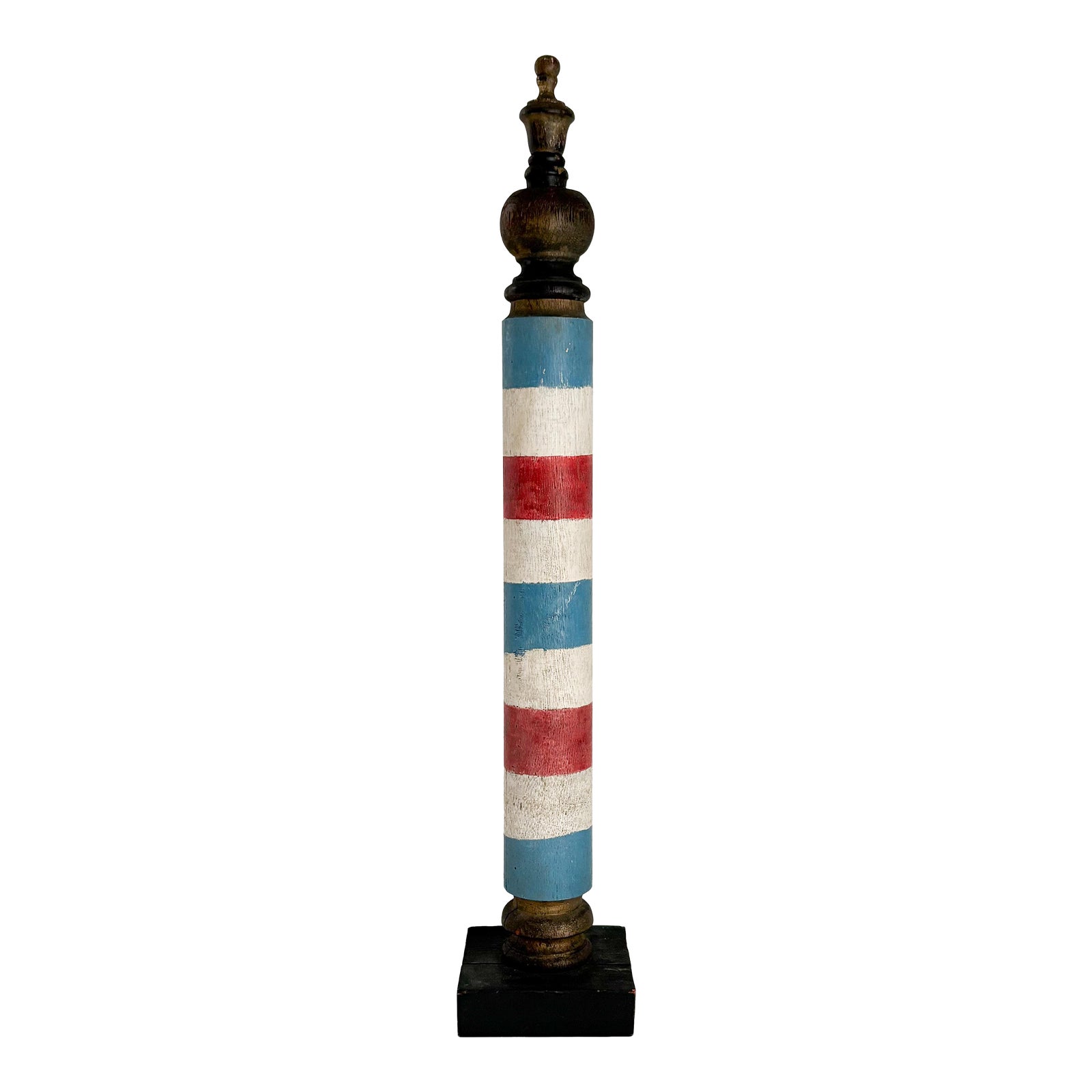 19th Century Wood Painted Barber Pole | Chairish