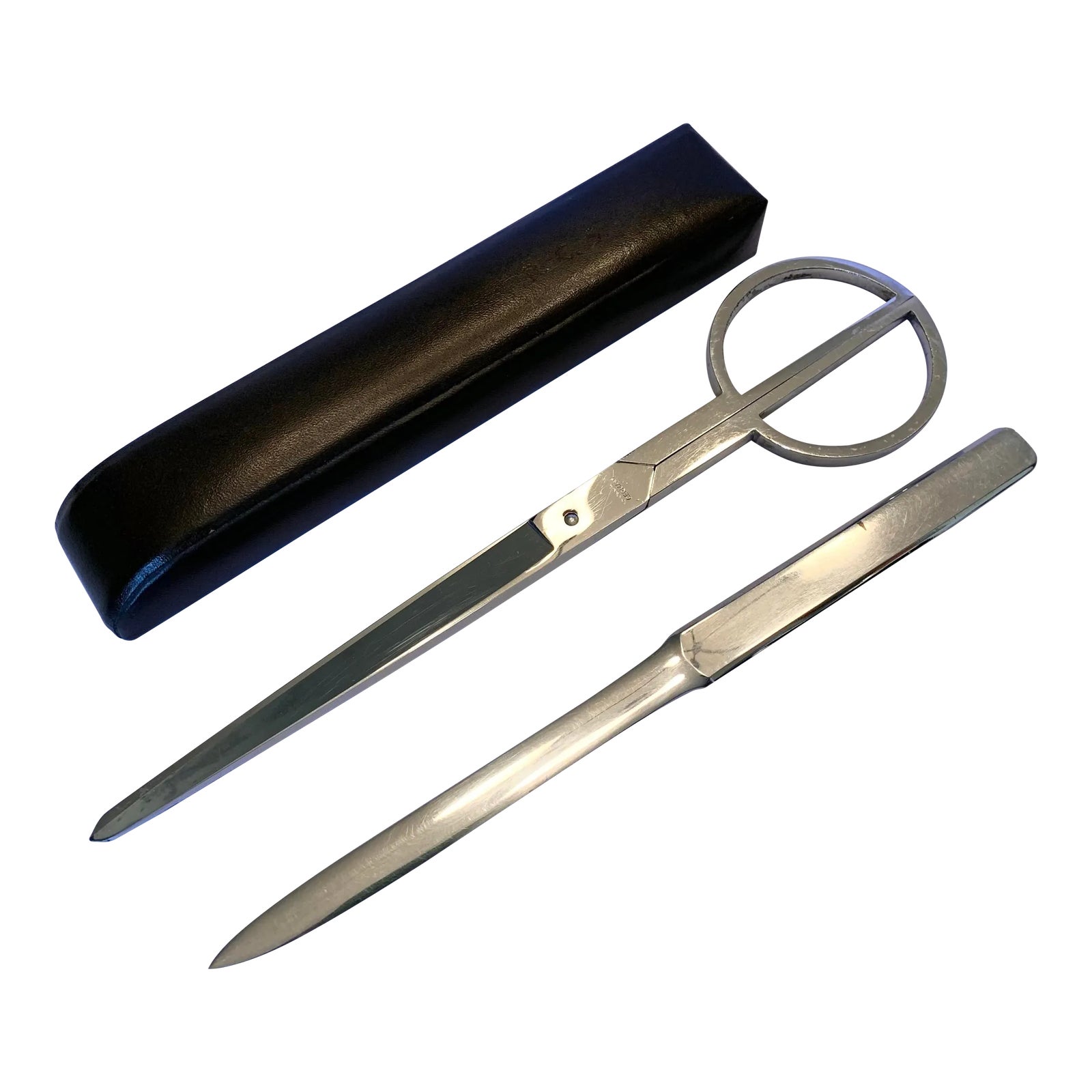 J.A.Henckels Scissor & Letter Opener Leather Case Desk Set - 3 Piece ...