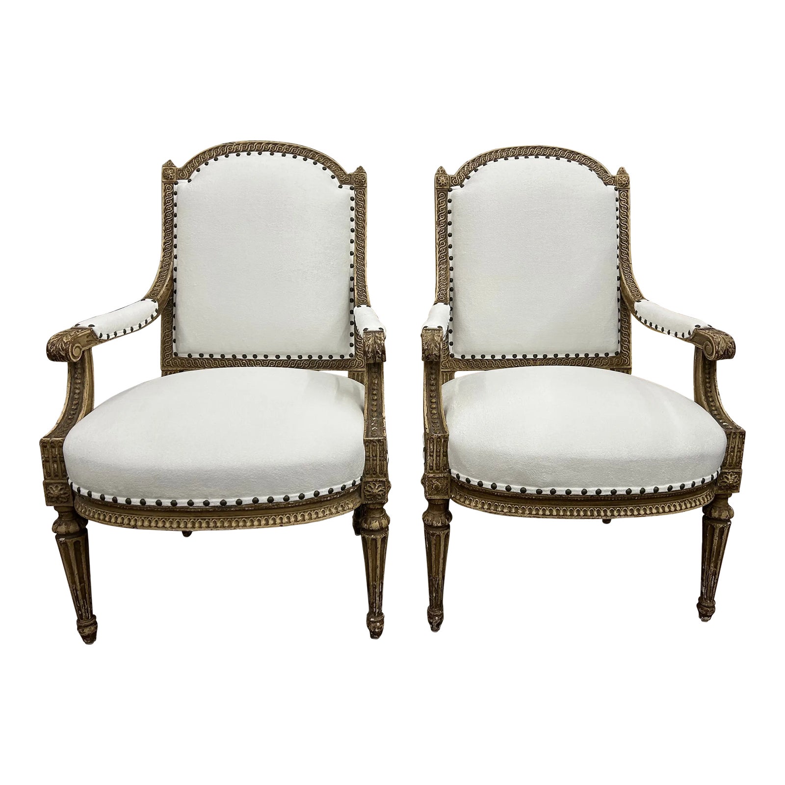 Pair of 19th Century French Louis XVI Style Chairs | Chairish