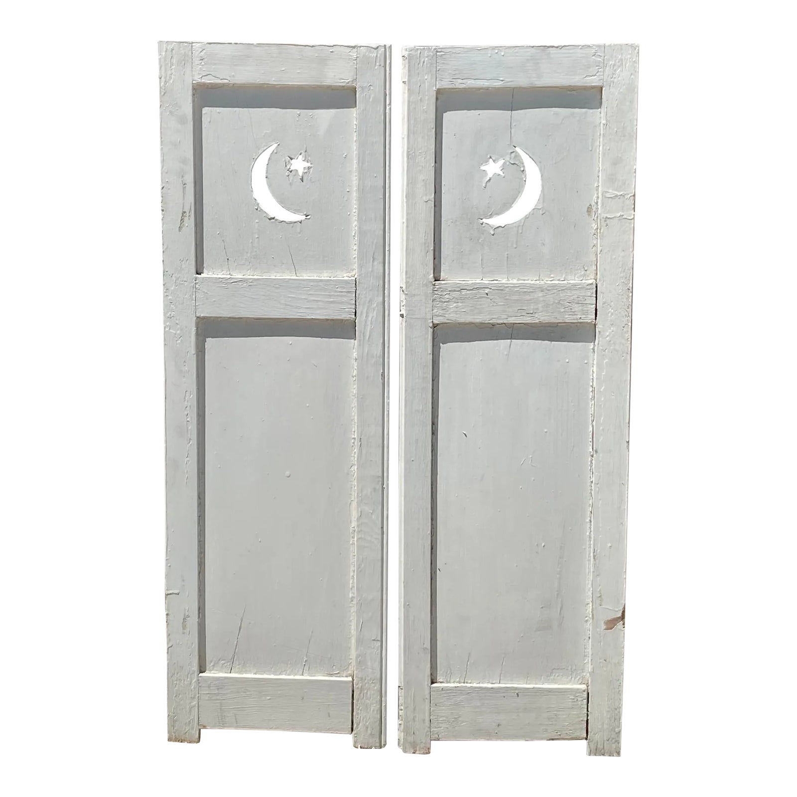 1920s Crescent Moon and Star Cut-Out Arts and Crafts Style Wood ...