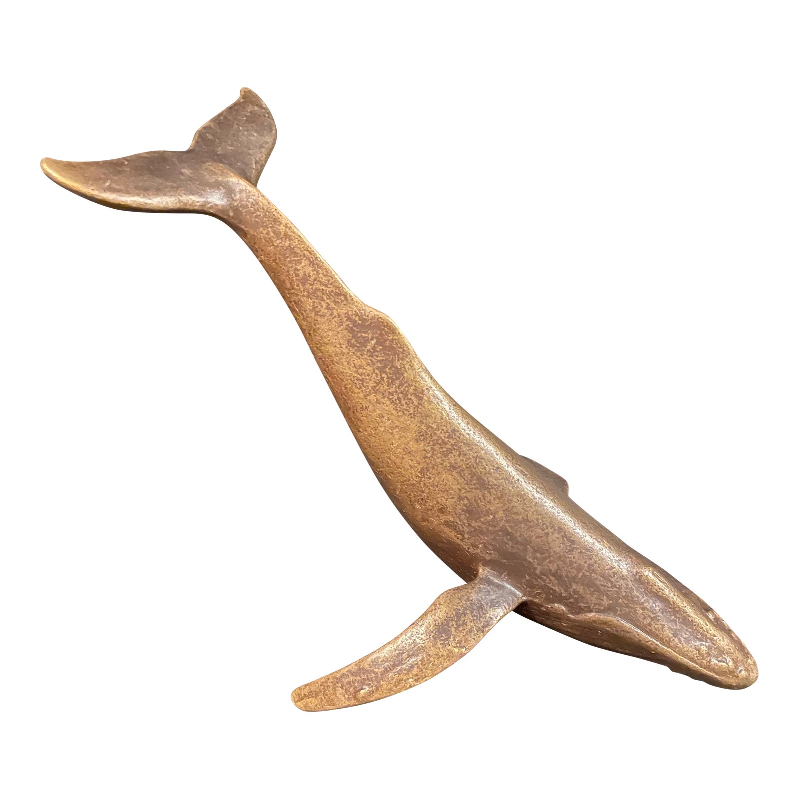 Small Bronze Humpback Whale Sculpture by Artist Scott Nelles | Chairish