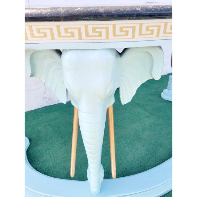 Vintage Gampel Stoll Custom Painted Pale Blue Gold Greek Key Kidney ...