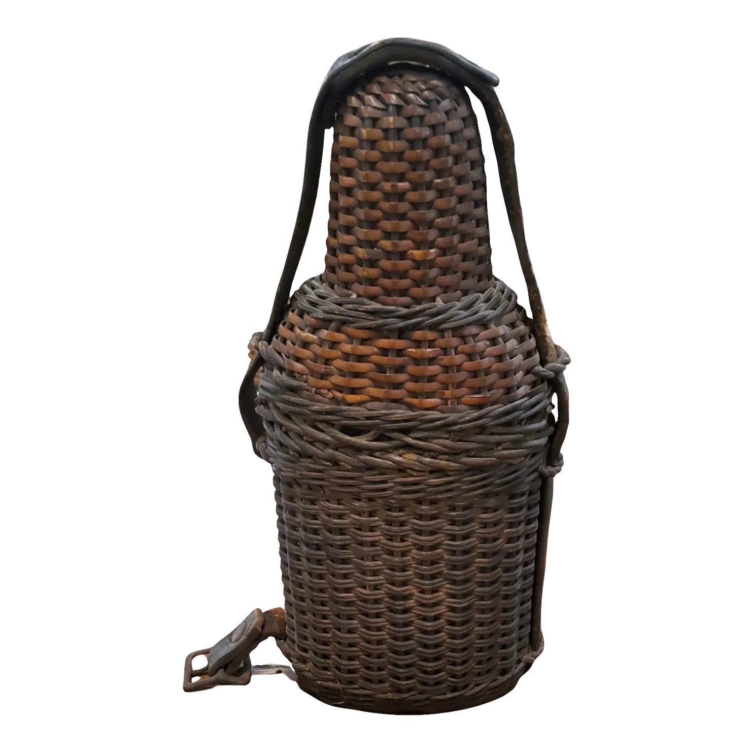 Antique Wicker Covered Flask | Chairish
