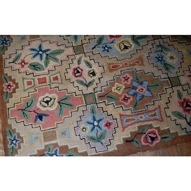 1900s Hand Made Antique American Hooked Rug 6' X 8.10' | Chairish