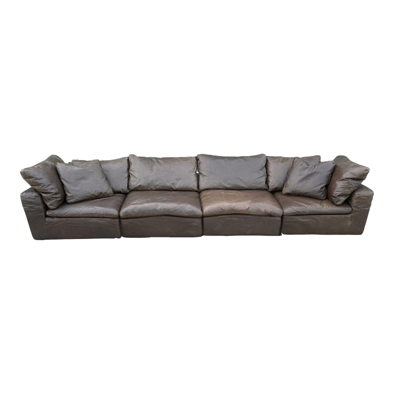 Rh Restoration Hardware Cloud Modular Leather 4-Piece Sofa – Walnut ...