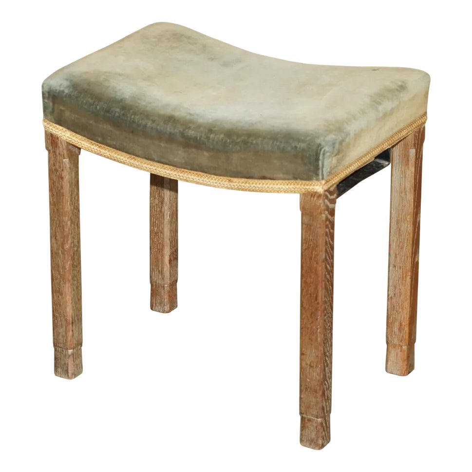 George Vi Coronation Stool in Limed Oak from Waring & Gillow, 1937 ...