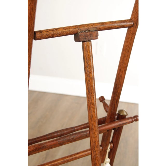 Antique Victorian Stick & Ball Oak Easel | Chairish
