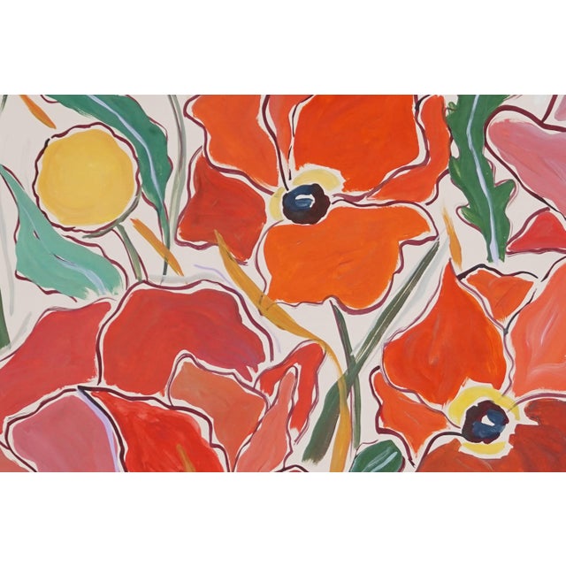 2024, Illustration Style Painting of "Red Poppy Flowers Horizon ...