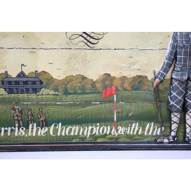 Vintage Hand-Painted Wood Golf Club Sign, 1920s | Chairish
