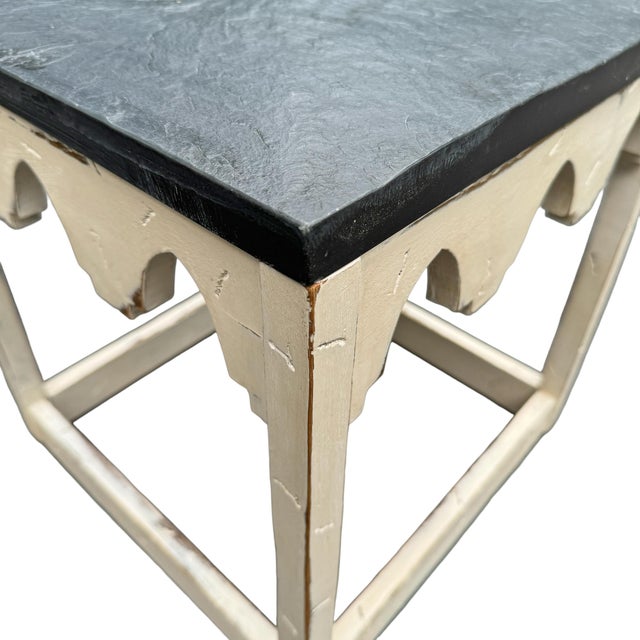 Pair of Painted Slate-Top Tables | Chairish