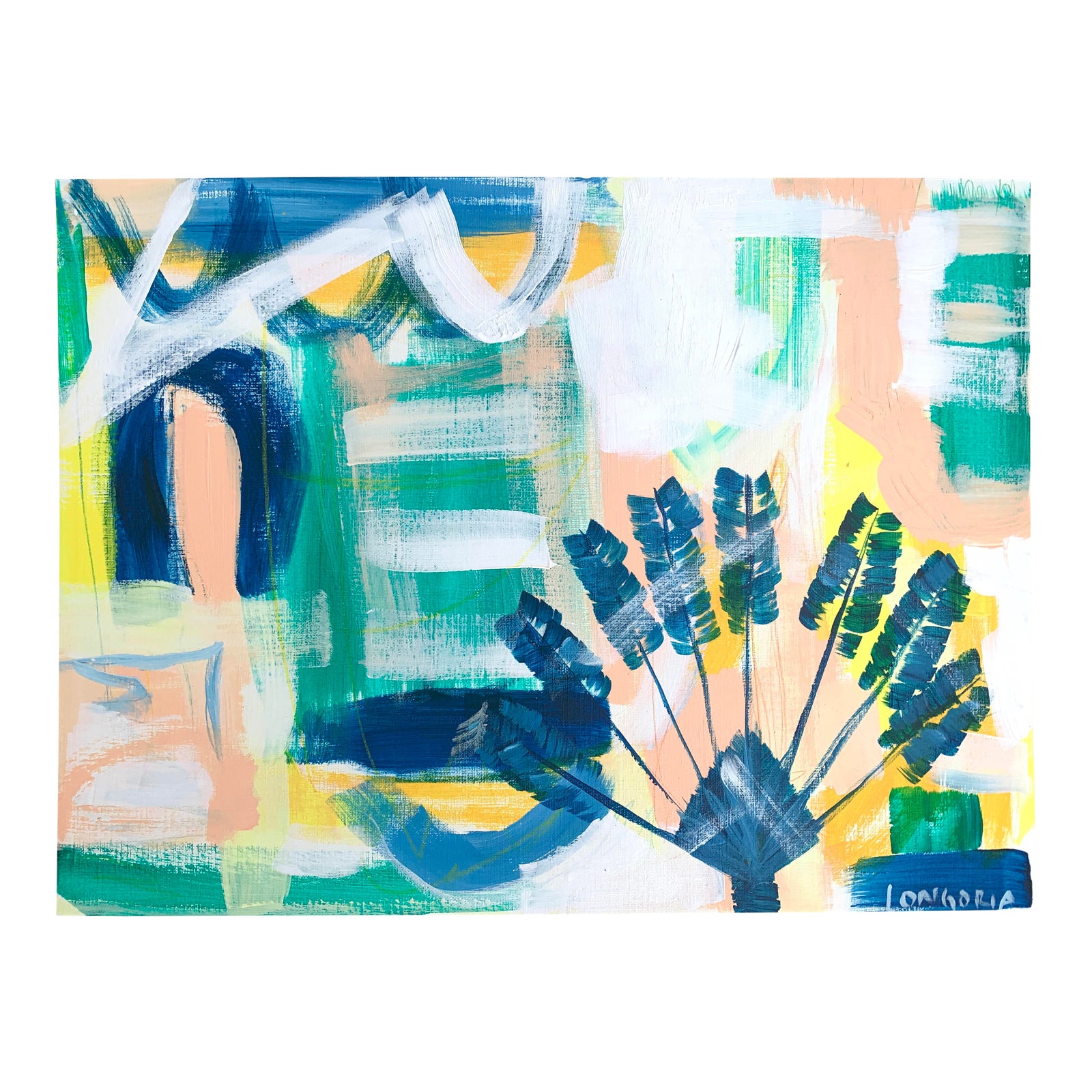 “Palms #6” Abstract Painting by Christina Longoria | Chairish