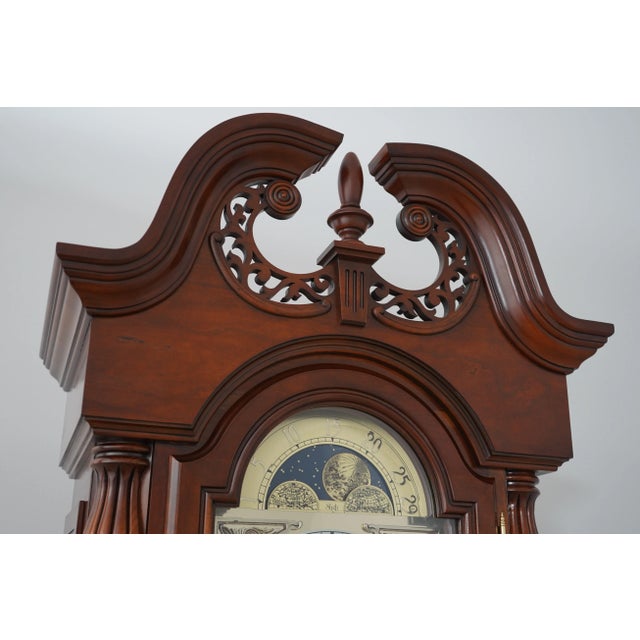 Sligh Cherry Tall Case Grandfather Clock | Chairish