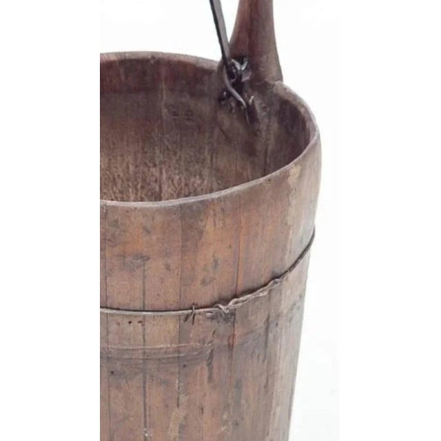 Large Rustic 19th Century American Iron Banded Wooden Stave Well Bucket ...