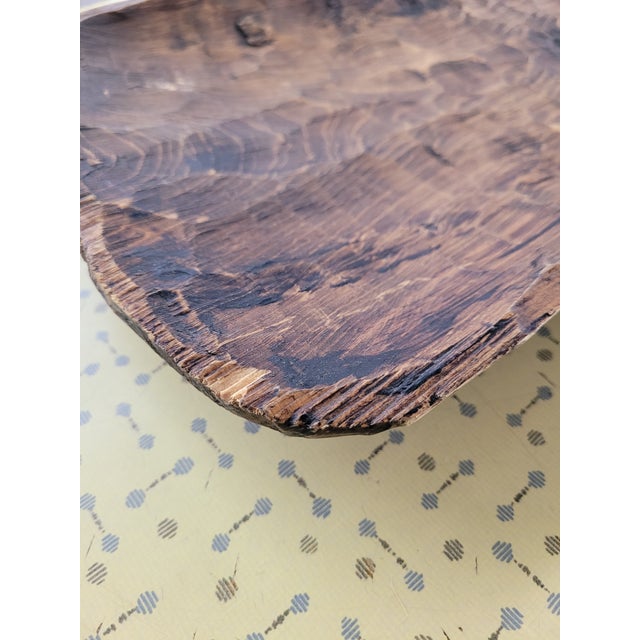 19th Century Primitive Hand-Hewn Long Dough Bowl | Chairish