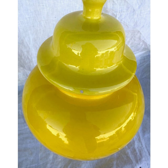 W & J Sloan Bright Yellow Ginger Jar | Chairish