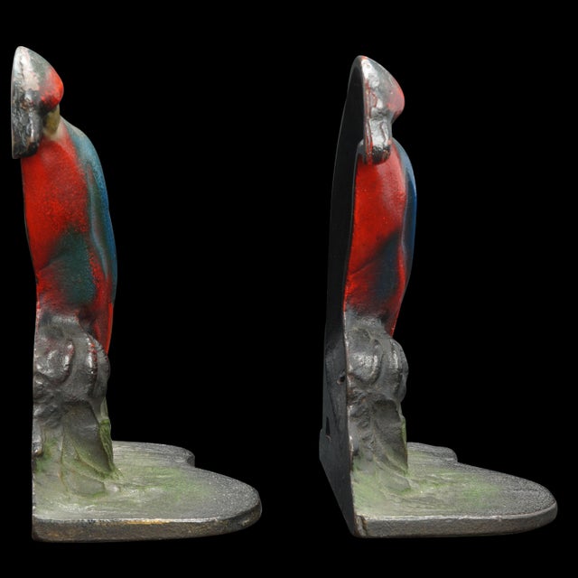 1920’s Cast Iron Parrot Bookends - a Pair | Chairish