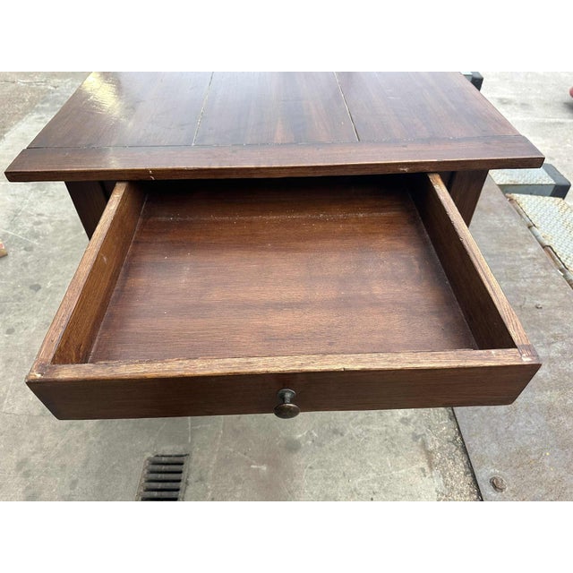 Solid Elm Wood Dining Table Extending to 9' -- Vintage Late 20th ...