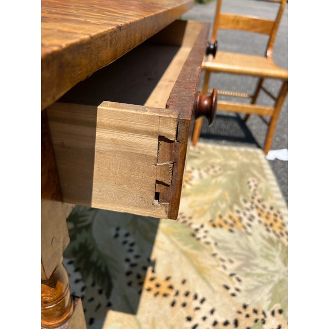 19th Century Well Figured Tiger Maple Desk With Chair - a Set of 2 ...