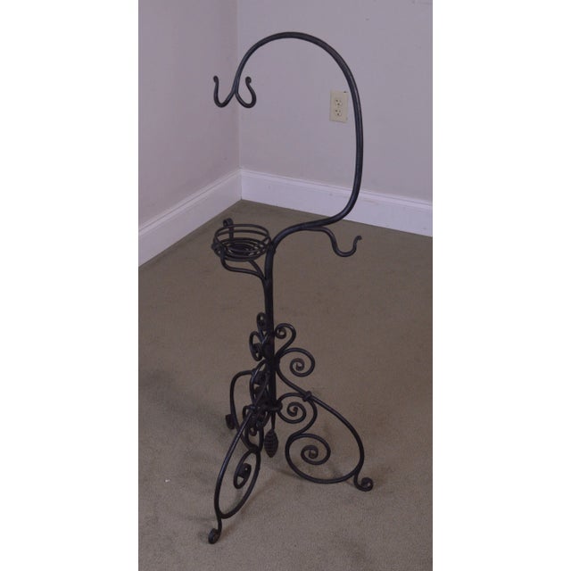 Antique Hand Wrought Iron Tea Kettle Stand | Chairish