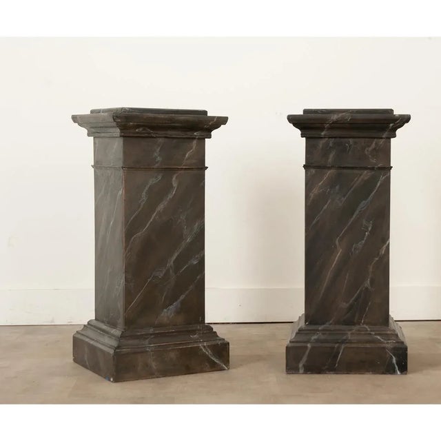 Reproduction Faux Marble Pedestals A Pair Chairish