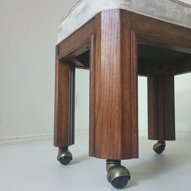 1960s Mid Century Oak Small Low Stools - Set of 2 | Chairish