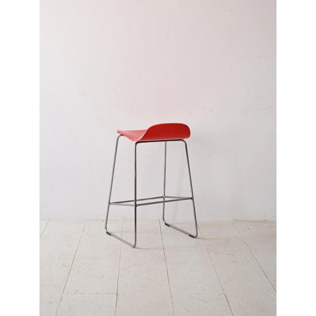 1960s Vintage Red Stool | Chairish