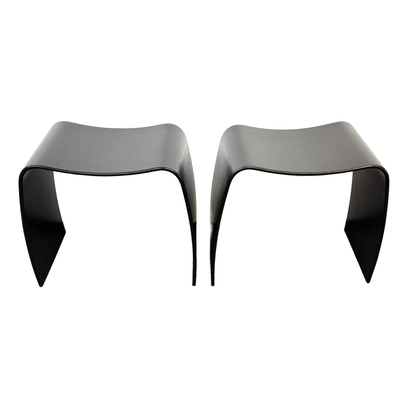 Jørgen Møller for Askman M Tablet Bent Wood Stools, a Pair | Chairish