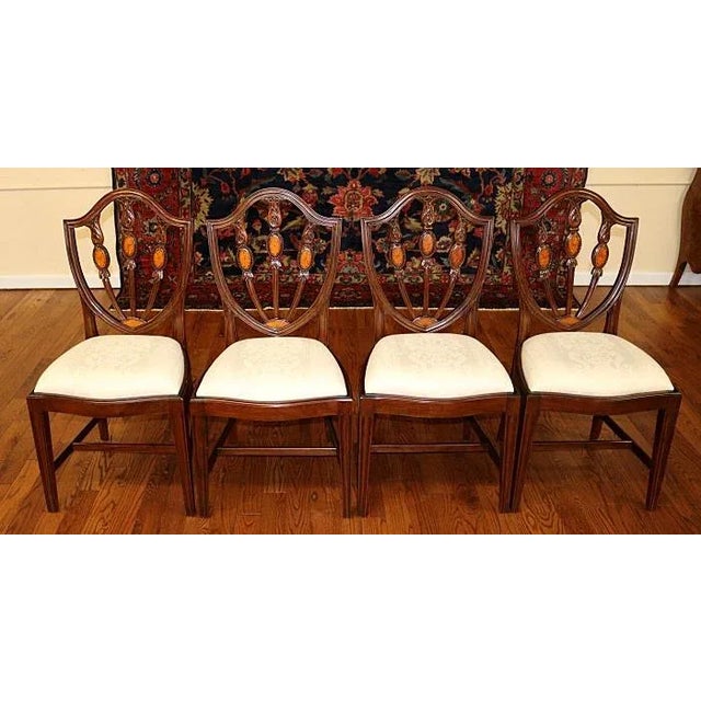 Set of 10 Mahogany Satinwood Inlaid Baltimore Federal Style Dining ...