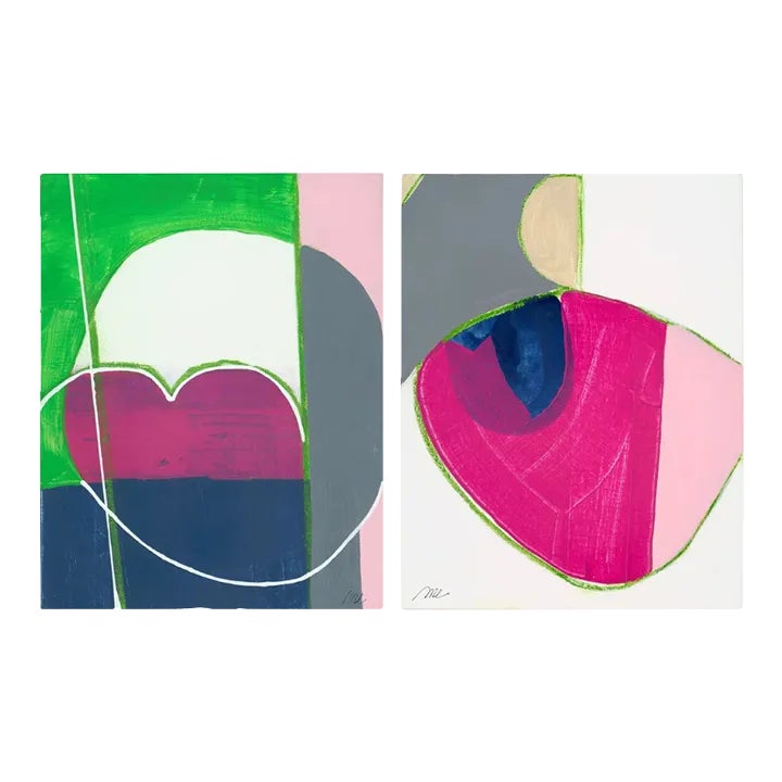 Bream Cove I & II Modern Art Duo by Mary Elizabeth Marvin Abstract ...