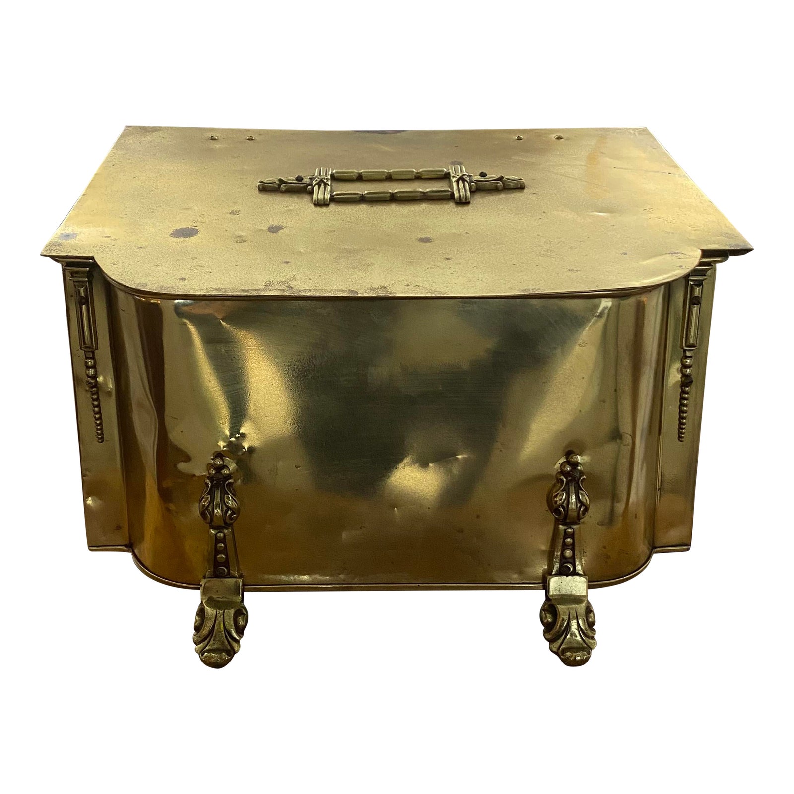 Mid 20th Century Vintage Brass Tinder Box With Scrolled Feet and ...