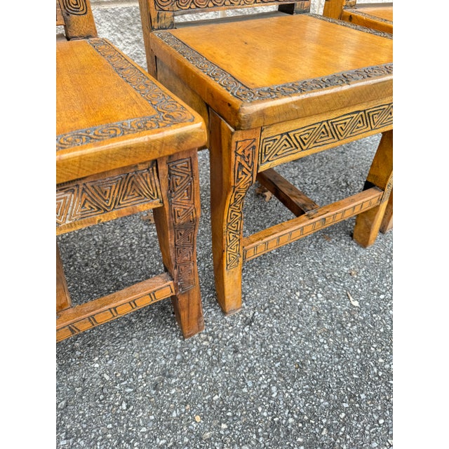 Custom Hand Carved Witco Tiki Style Polynesian Side Chairs - Set of ...