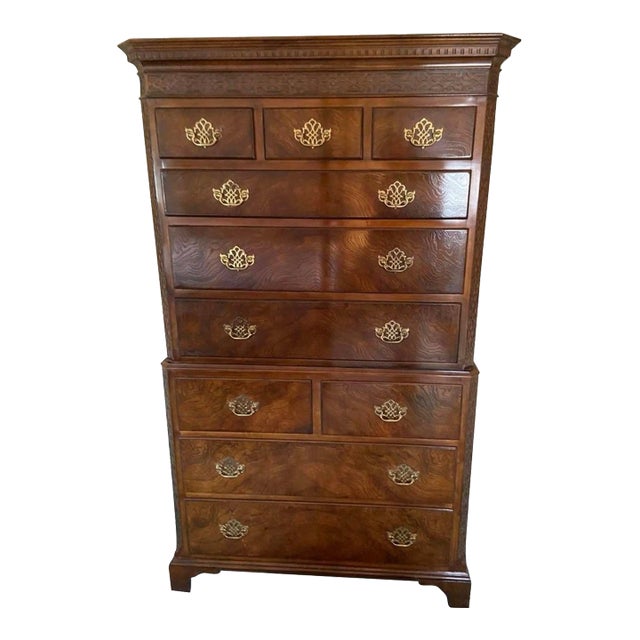 Baker Furniture Chippendale Style Chest on Chest | Chairish