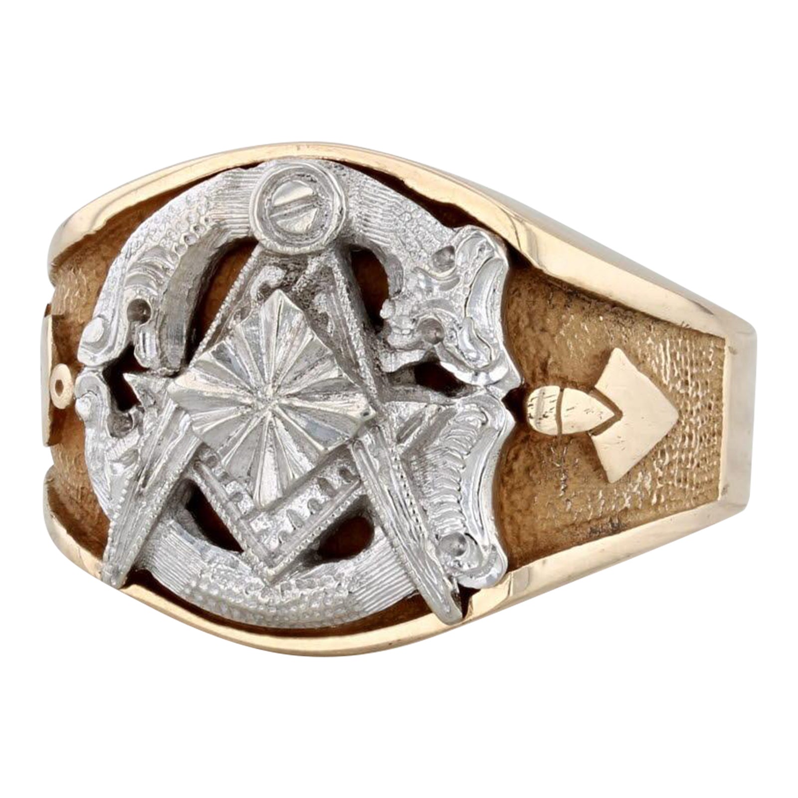 Vintage Masonic Blue Lodge Signet Ring 10k Gold Size 10.75 Square ...