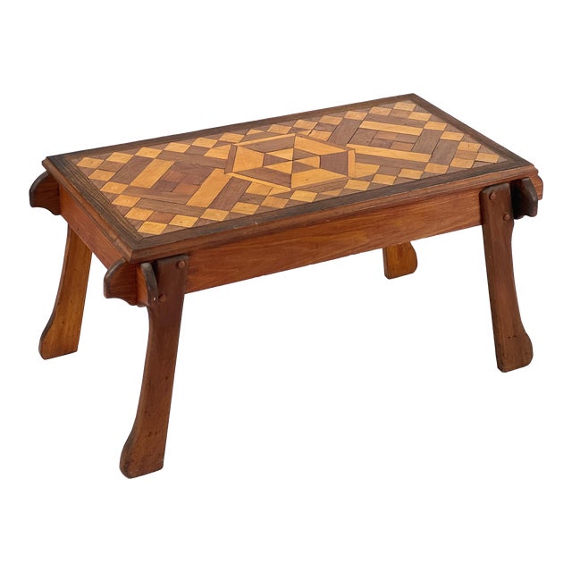 Vintage 1950s Studio Craft Handmade Marquetry Geometric Inlay Wood ...