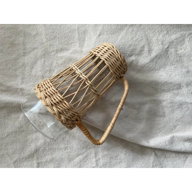 Vintage Tall Wicker Glasses- Set of 4 | Chairish