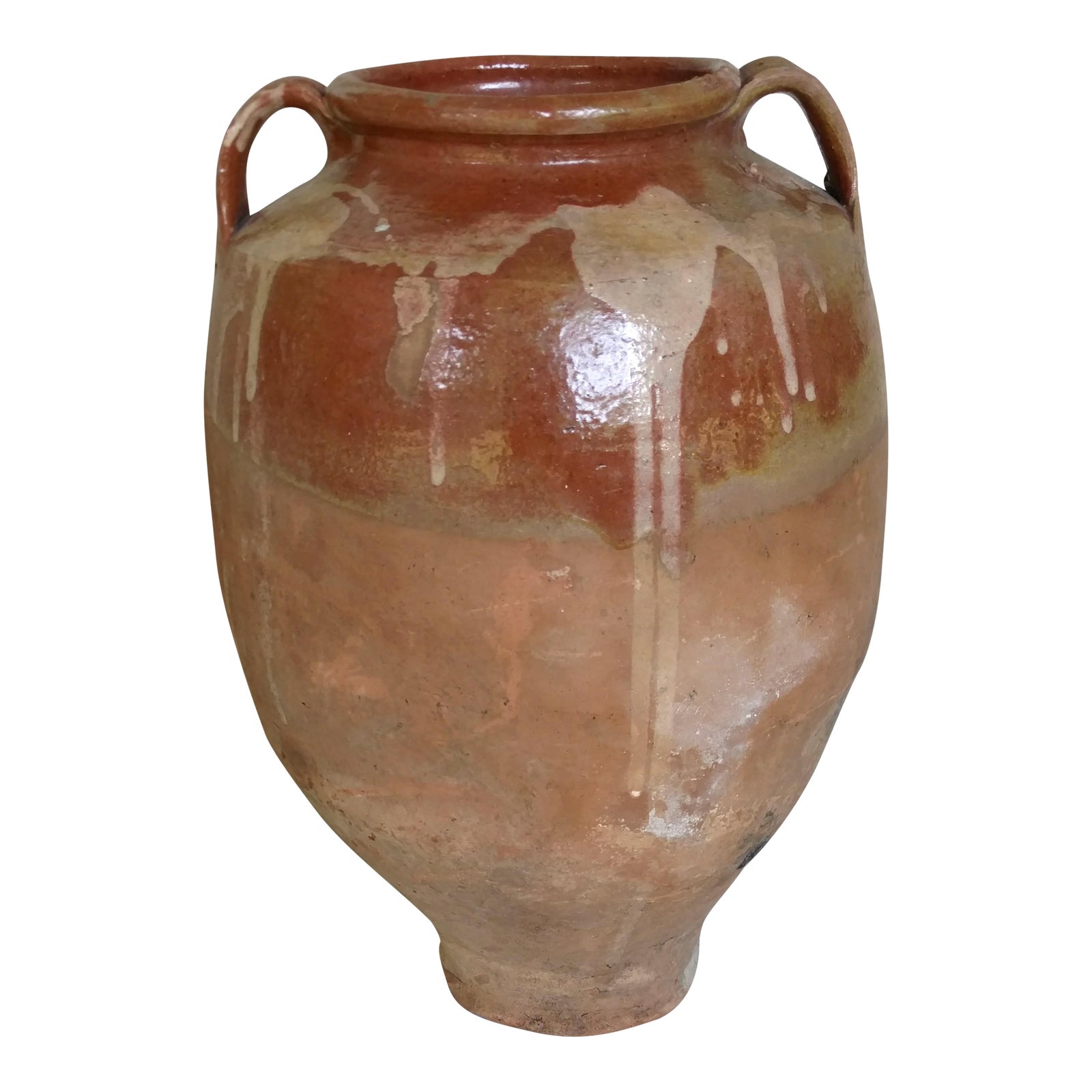 20th Century Antique Mediterranean Olive Oil Clay Pottery Jar | Chairish