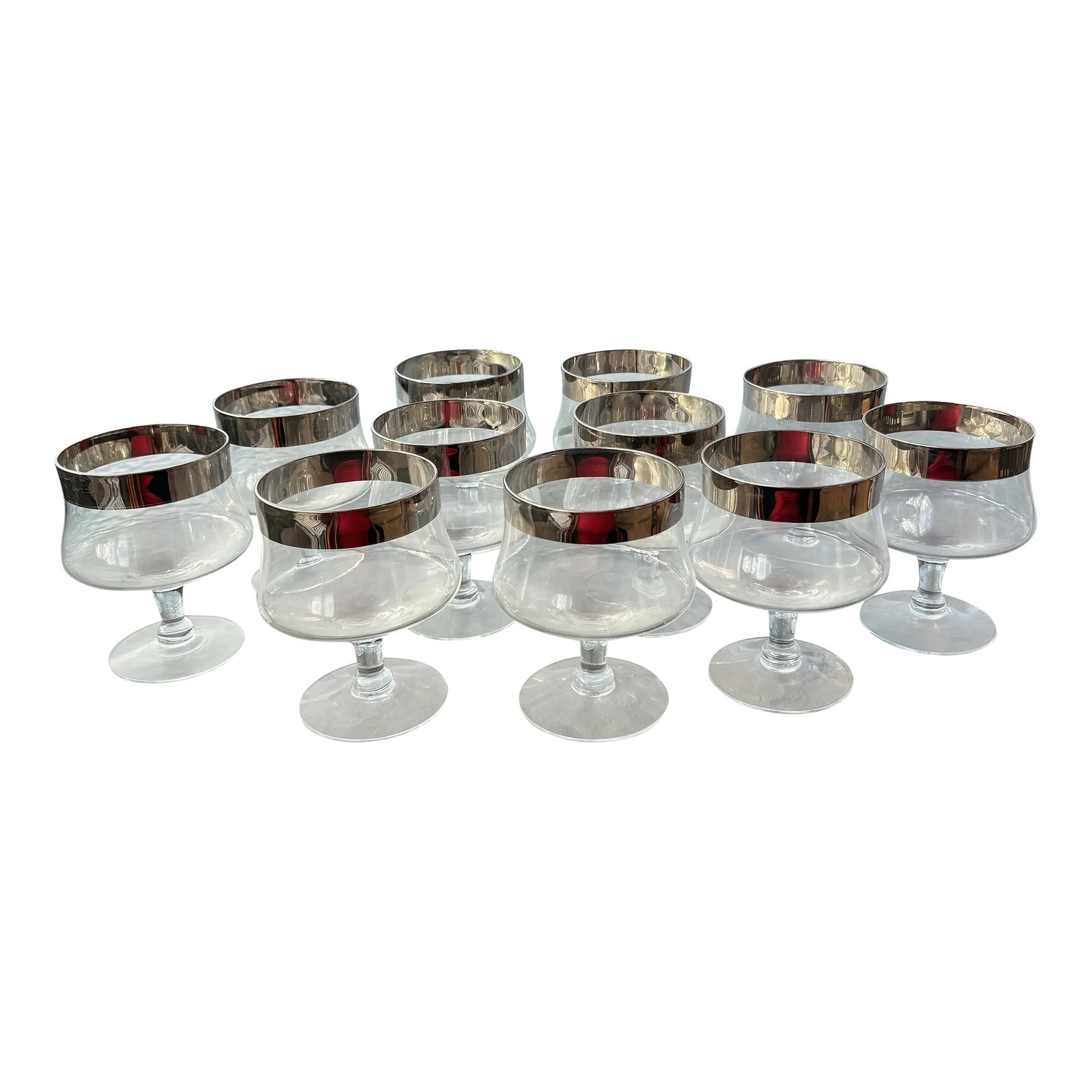 1950s Dorothy Thorpe Allegro Pattern Wine/Cocktail Glasses With ...