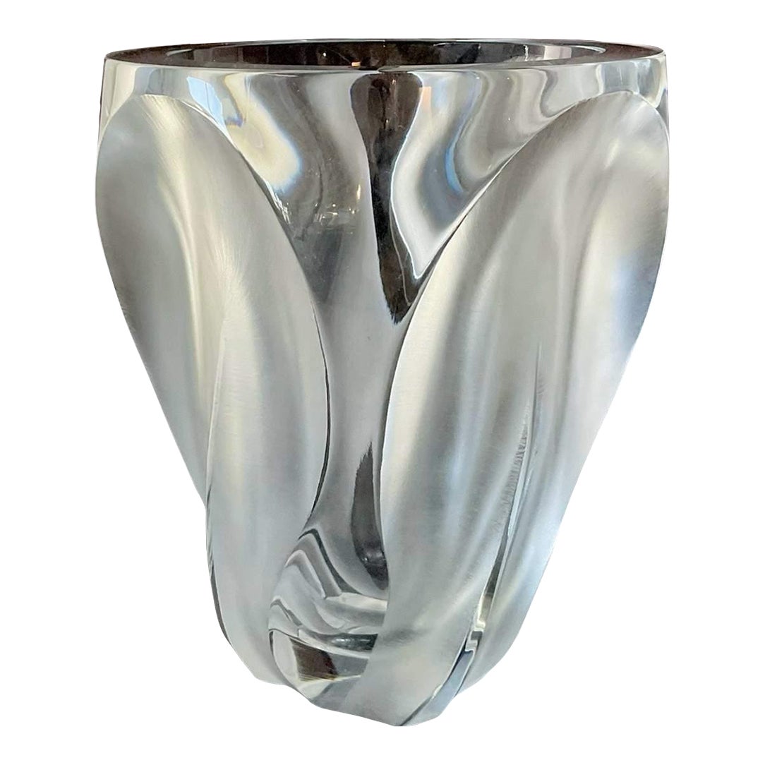 Vintage Lalique Ingrid French Crystal Vase, Signed | Chairish