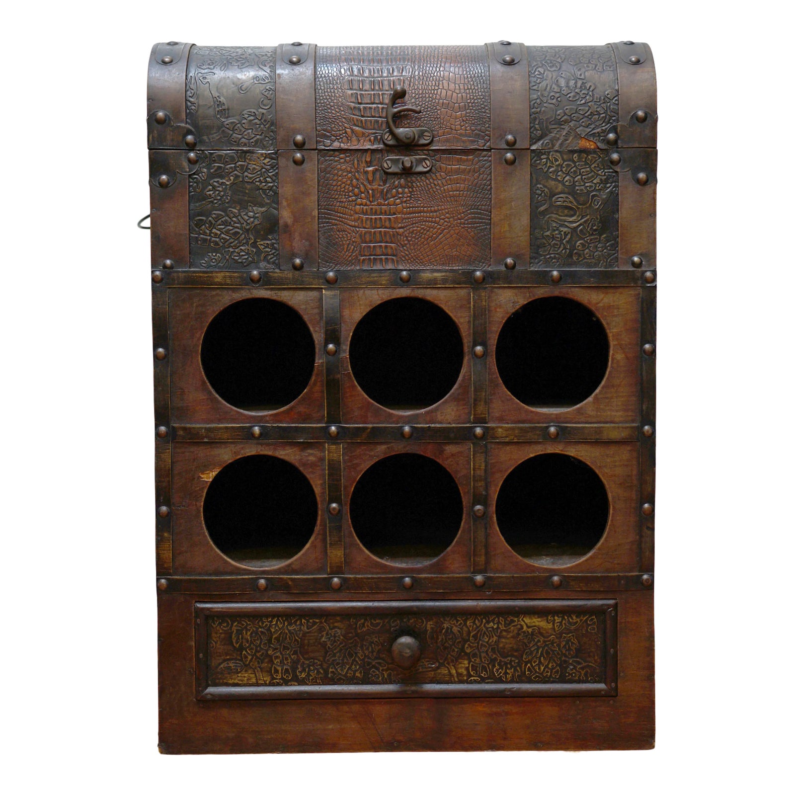 1930s Mahogany & Faux Alligator Wine Cellarette Cabinet | Chairish