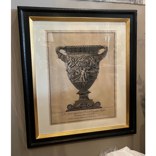 Antique Italian Print of Giovanni Piranesi Engraving of an Amphora Vase ...