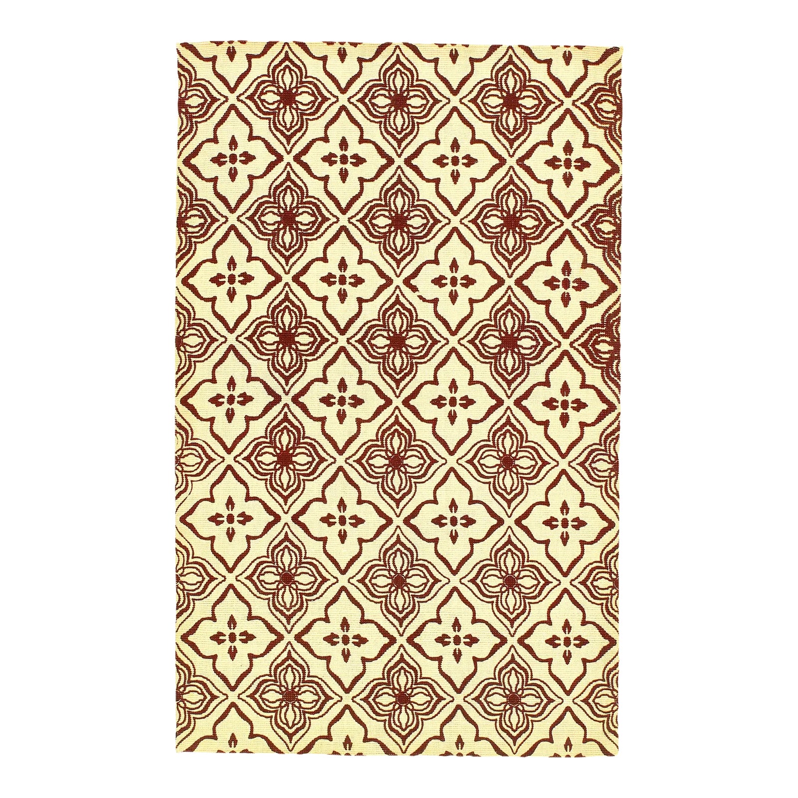 2020s Red Color Print Out Modern Rug | Chairish