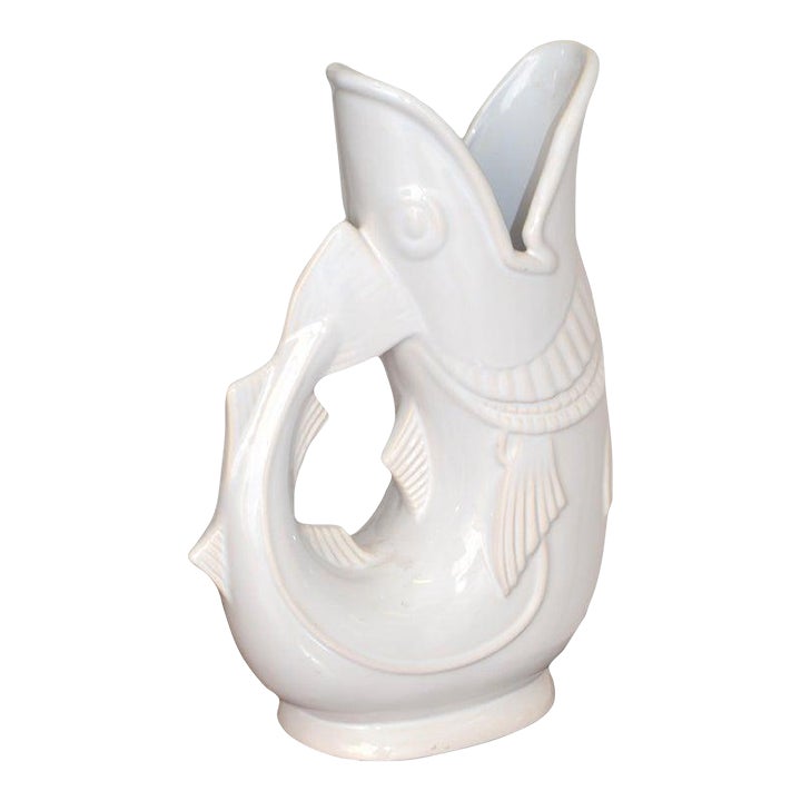 Gurgling Cod White Ceramic Pitcher Boston Shreve Cump & Low Company ...