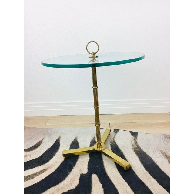 Vintage 1960s Gio Ponti Style Brass Faux Bamboo Gueridon Table | Chairish