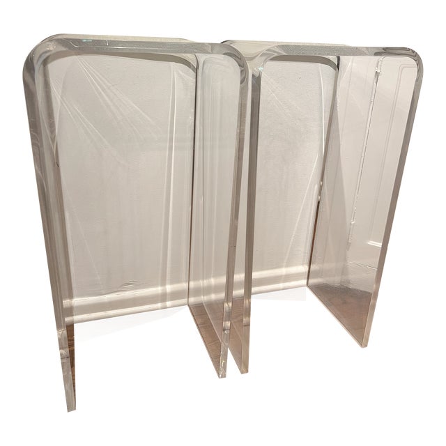 1980s Pair of Lucite Stands or Side Tables | Chairish