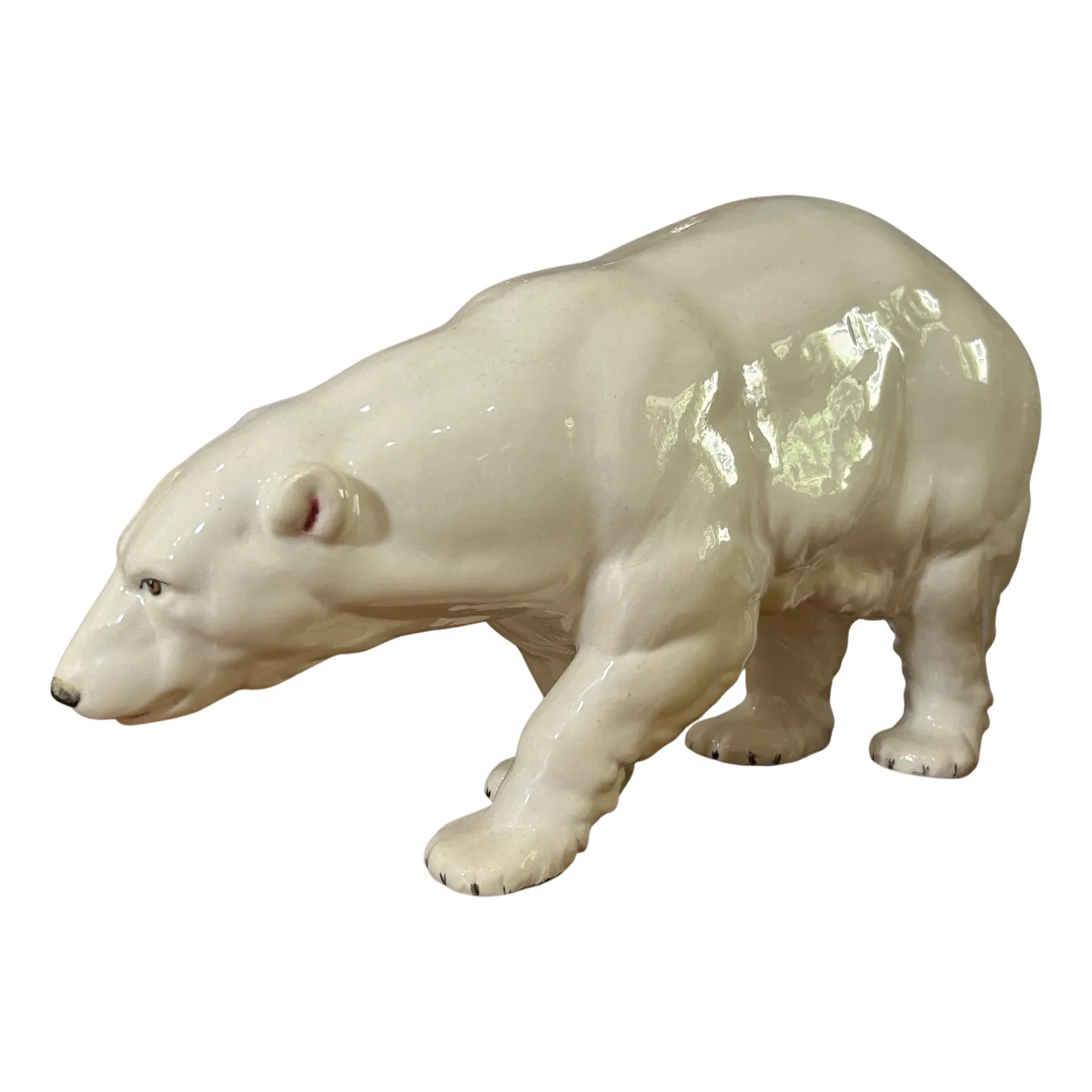 Art Deco Polar Bear Figurine in Ceramic, 1920s | Chairish