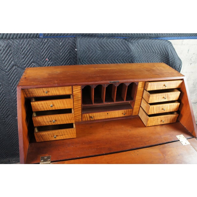 Antique Georgian Flame Mahogany Slant Front Secretary Writing Desk ...