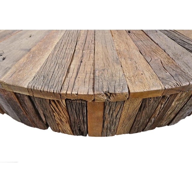 Salvaged Round Pinwheel Coffee Table | Chairish